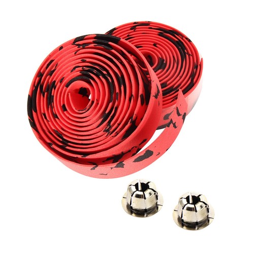 2 X neues Radrad-Rennrad Sport Cork Lenkerband mit Lenkerstopfen (rot ...