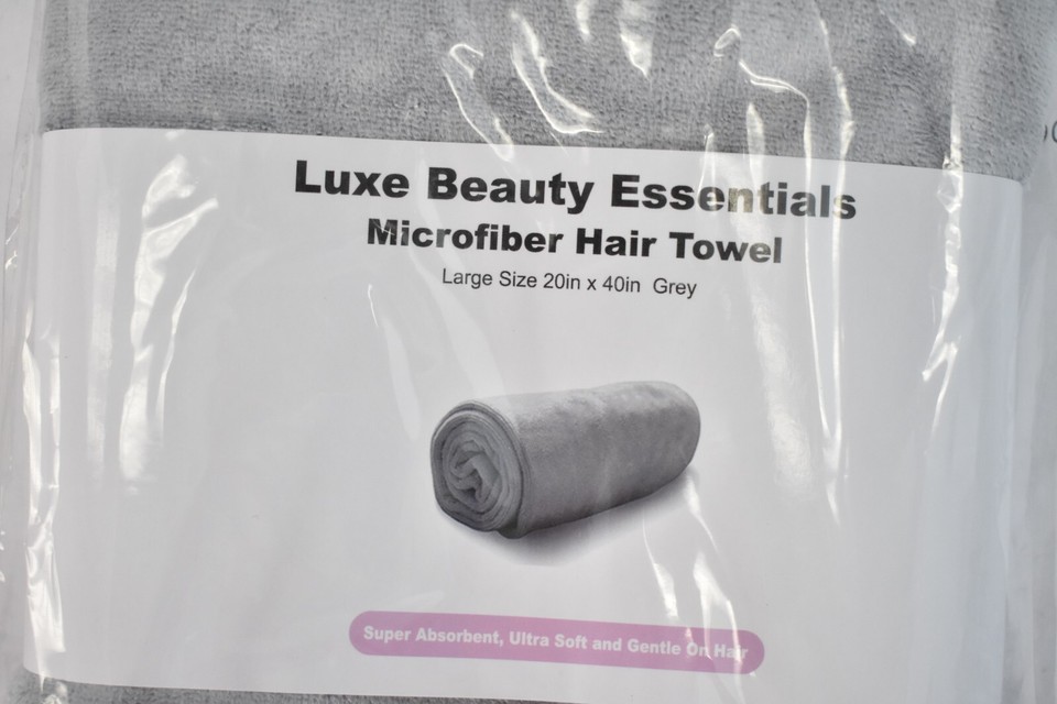 Luxe Beauty Essentials Microfiber Hair Towel Plush Large Size 20" x 40 ...
