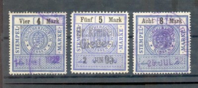 Preussen STEUERMARKE/STEMPELMARKE 19..4,5,8mk (R9503 | eBay