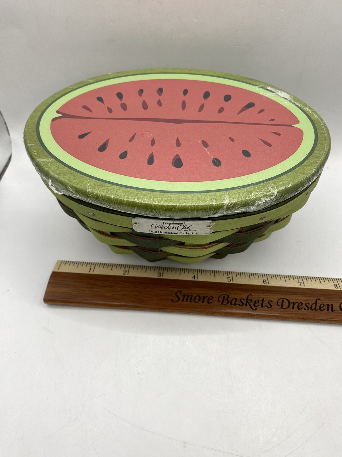 Longaberger 2010 Collectors Club Homestead Gathering Watermelon Set w ...