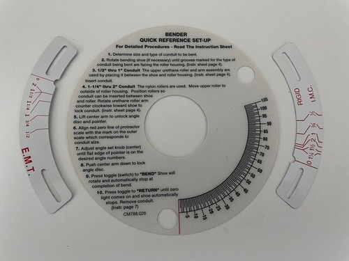 GB CYCLONE B-2000 CONDUIT GARDNER BENDER METAL BENDING SCALE 1) IMC ...