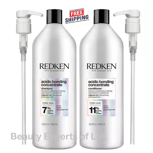 W PUMP Redken Acidic Bonding Concentrate Shampoo & Conditioner 33.8oz ...