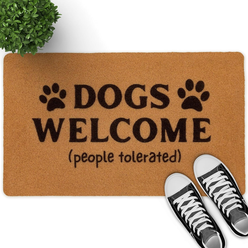 Dogs Welcome People Tolerated Large Funny Door Mat 30x17 Inch | eBay