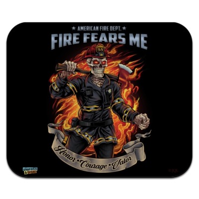 American Fire Dept Firefighter Skeleton Low Profile Thin Mouse Pad ...