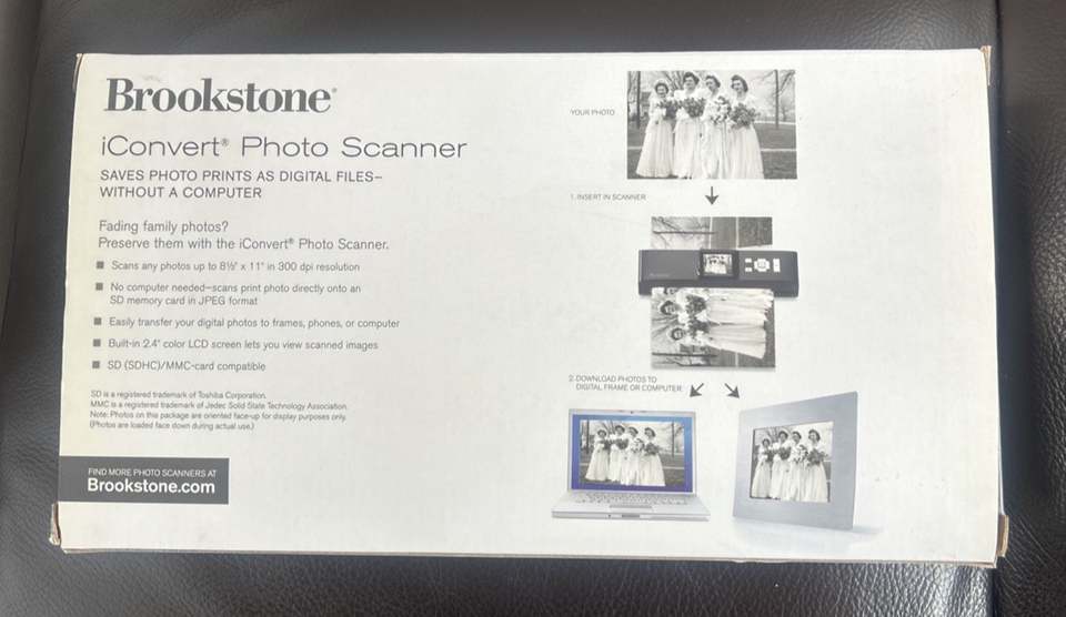 Brookstone iConvert Photo Scanner w/Original Box Save Photos w/out ...