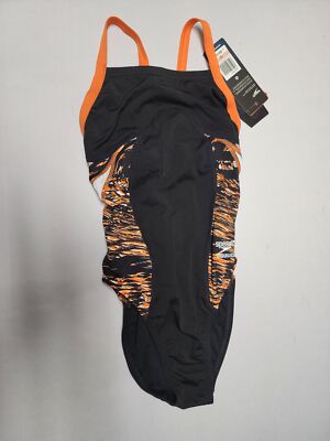 Speedo Endurance + Flow Force Splice Flyback 1 Piece Swimwear - Orange ...