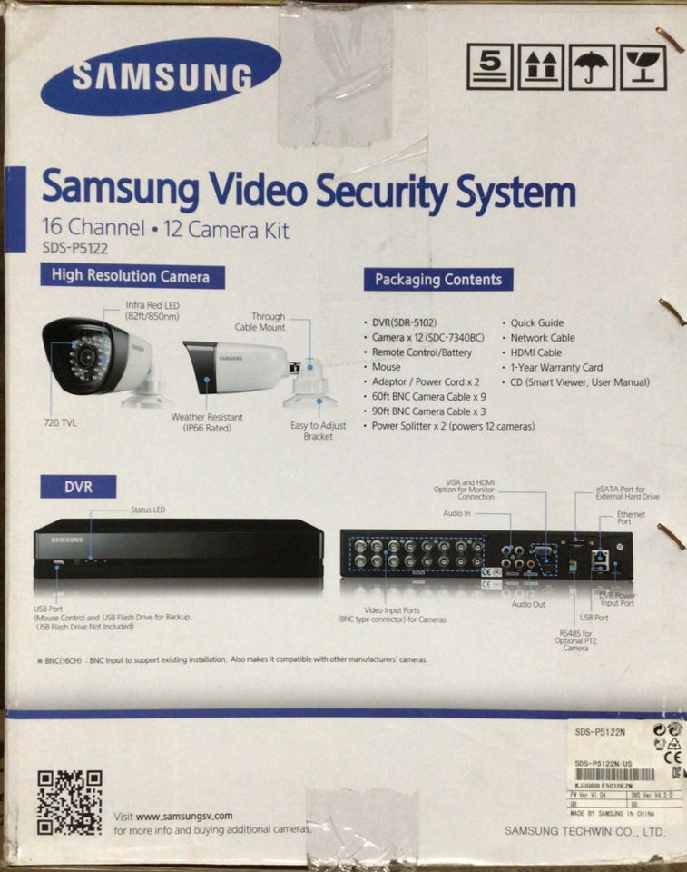 SAMSUNG VIDEO SECURITY SYSTEM SDS-P5122 | eBay