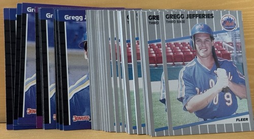 1989 Gregg Jefferies 68 Card RC Lot 52 Fleer & 16 Donruss Rated Rookie ...