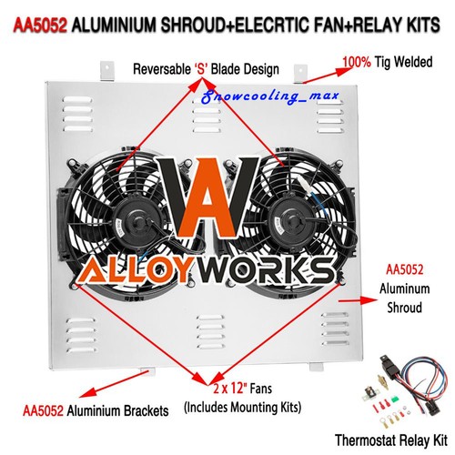 Aluminum Shroud Fan+Relay Fit 2005-2018 Nissan Frontier Pathfinder,09 ...