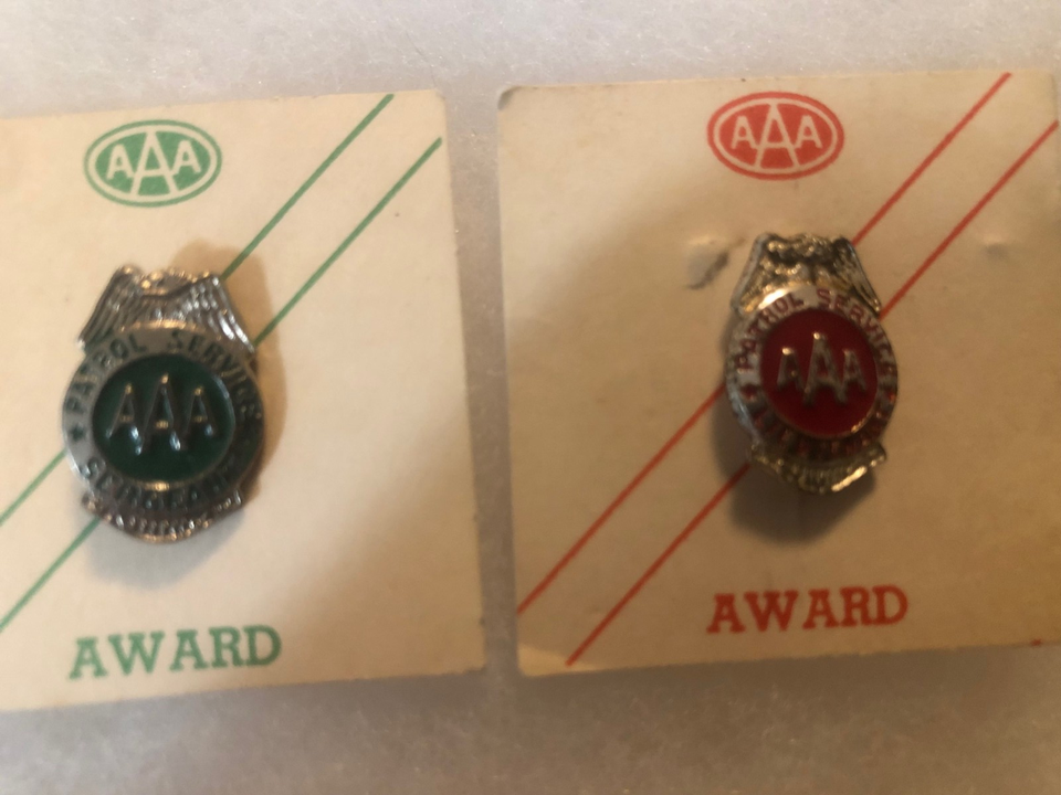 Lot of 4 AAA safety patrol pins / NOS patrolman sergeant lieutenant | eBay