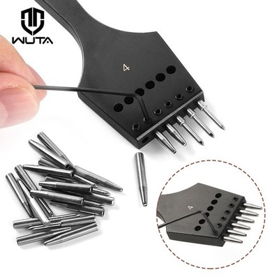 WUTA 4mm Removable Circle Leather Hole Punch Chisel PrickingIron Punche ...