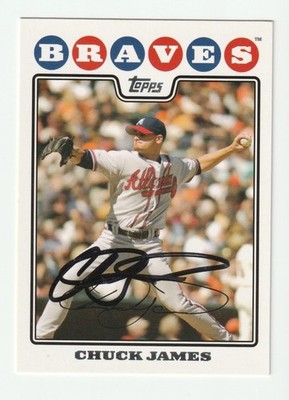 Chuck James Signed 2008 Topps Card #116 Auto Atlanta Braves Autograph ...