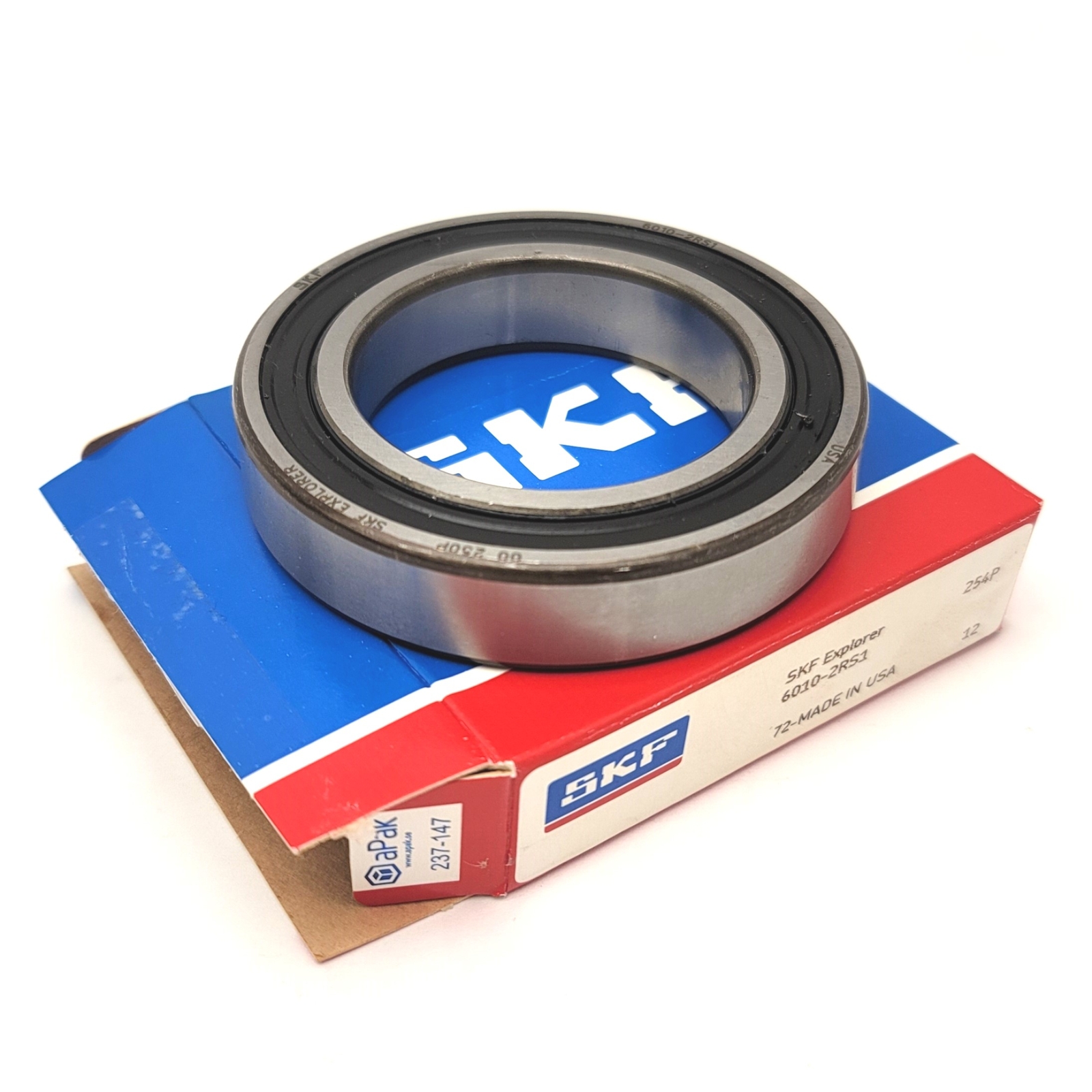 SKF 6010-2RS1 Explorer Sealed Deep Groove Ball Bearing 50mmID, 80mmOD ...