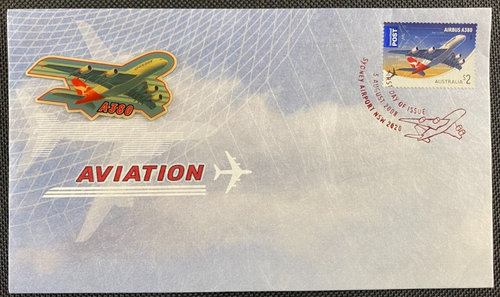 2008 Aviation $2 International Stamp Prestige FDC Qantas A380 Magnet ...