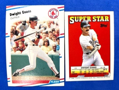 MLB - Dwight Evans 1988 Fleer & 1988 Topps Super Star Sticker Back ...
