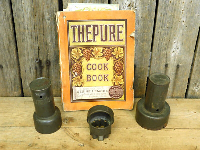 3 Antique Primitive Early Kitchen Advertising Tin Biscuit Cutters ...