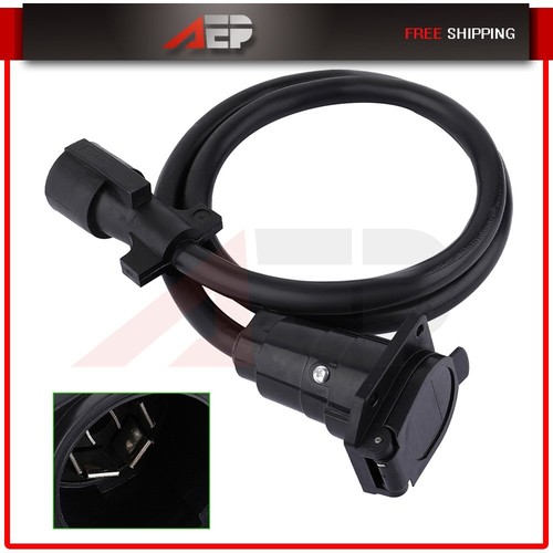 4 Ft 7-Way Trailer Extension Cord Wire - 7 Pin Connector Plug | eBay