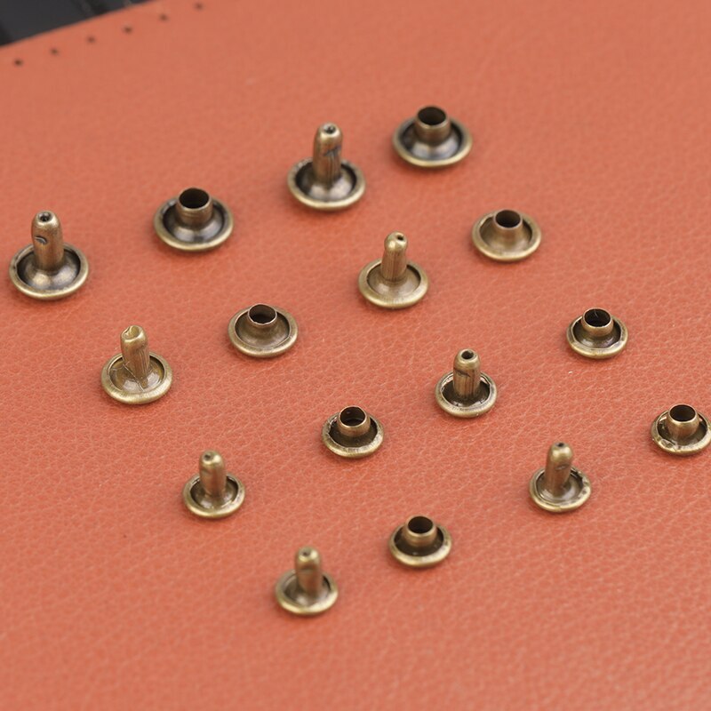 100Pcs Metal Double Cap Rivets Round Screw Nail Strap Rivets for ...