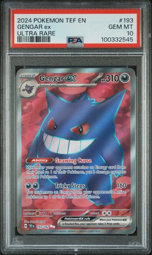 PSA 10 GEM MINT GENGAR EX 193/162 Temporal Forces Ultra Rare Pokemon ...