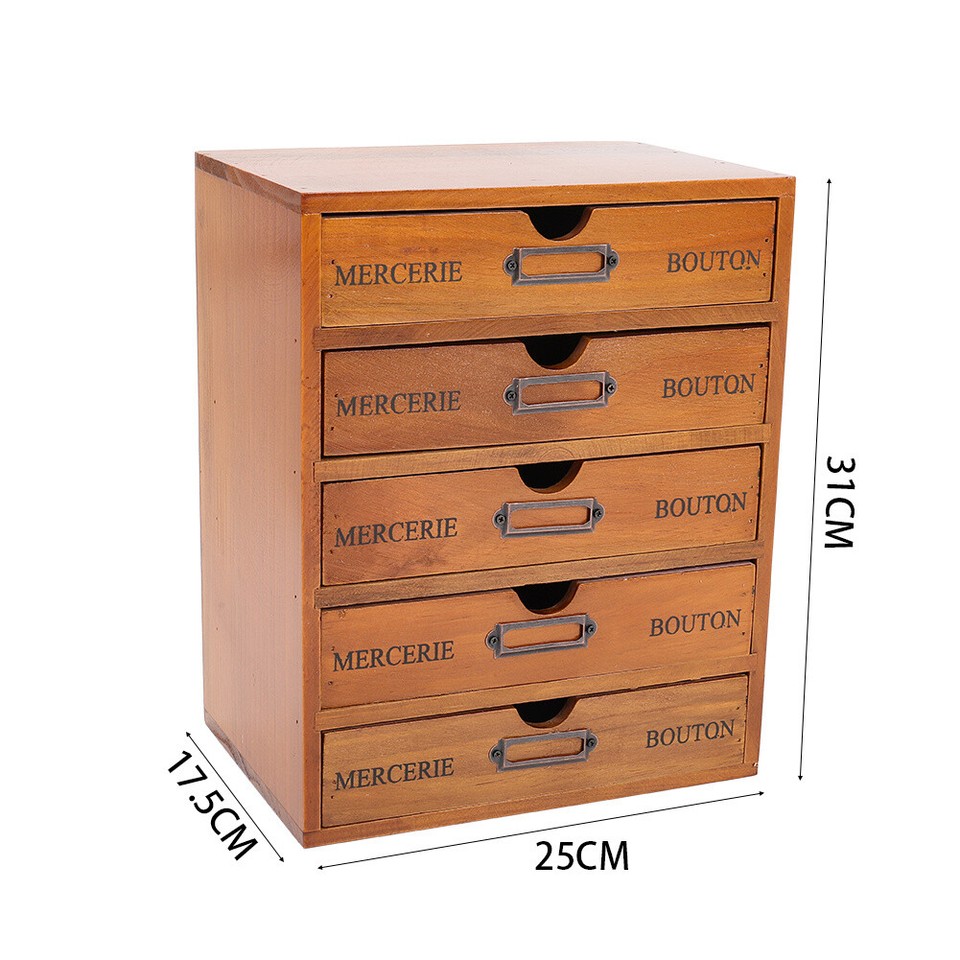 Solid Pine Wood Cabinet Jewelry Box Case Desktop Tidy Shelf Storage ...