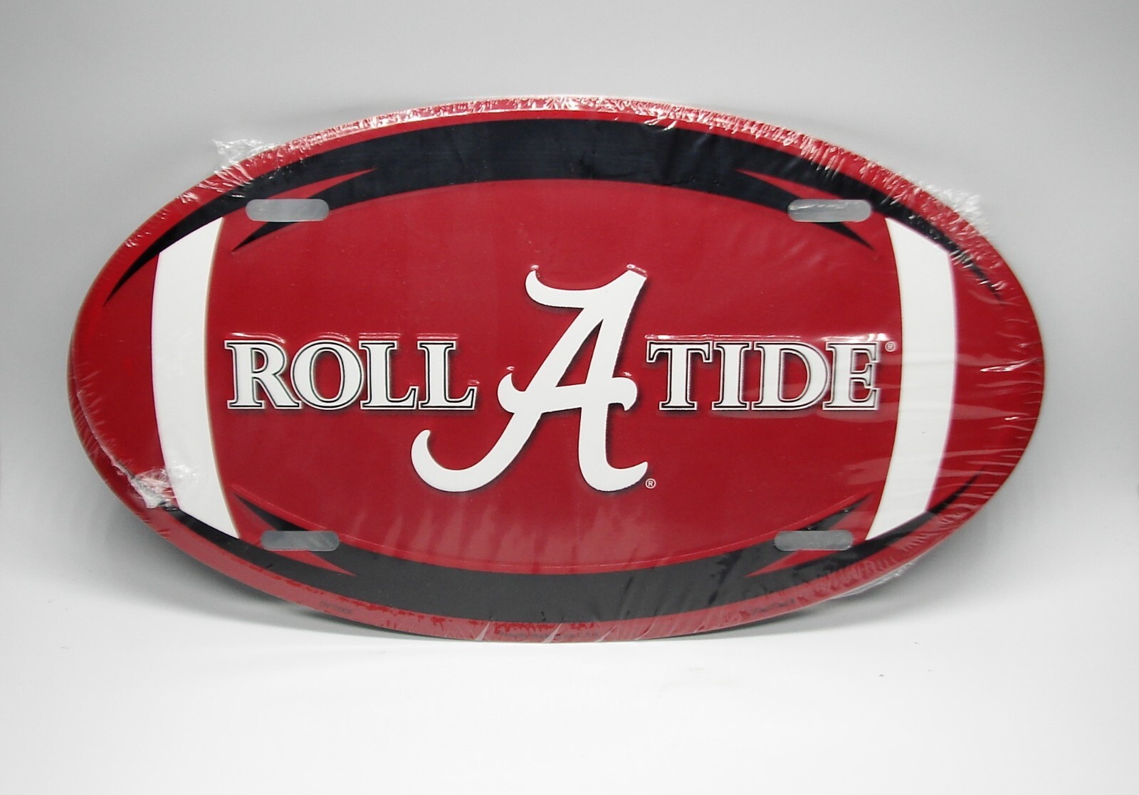 Licensed BAMA ALABAMA CRIMSON TIDE 3D EMBOSSED OVAL METAL CAR LICENSE ...