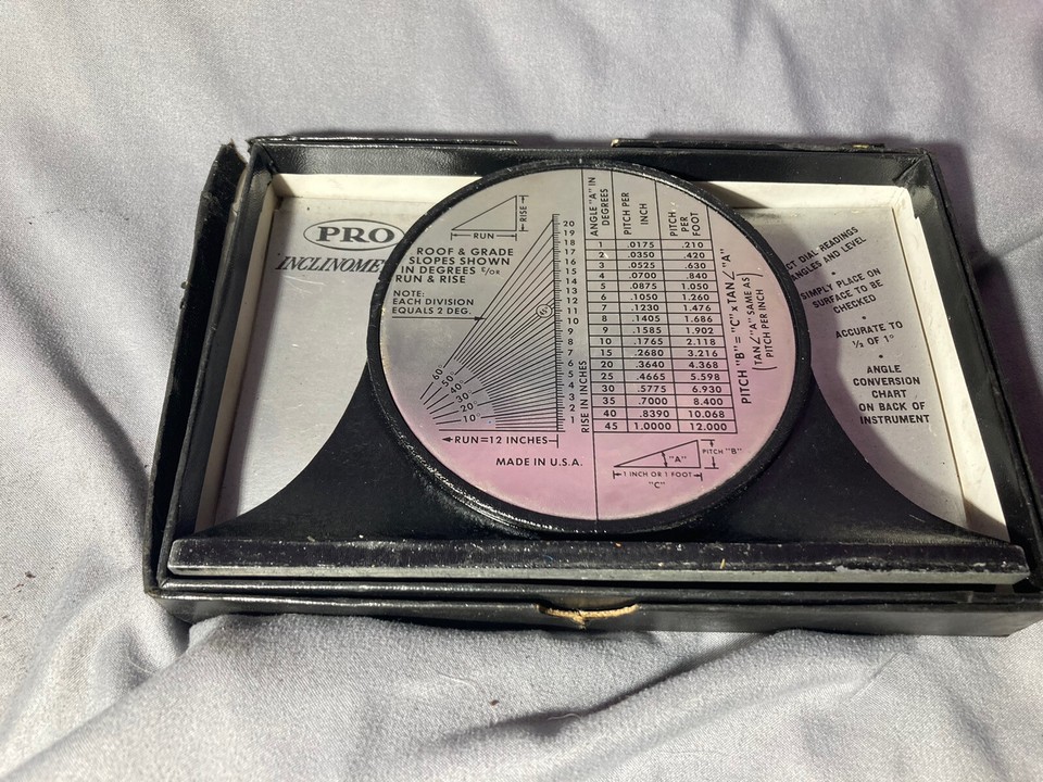 Vintage Pro Inclinometer Plumb & Level Made In U.S.A. | eBay