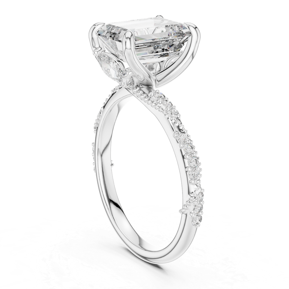 25pc Emerald VVS1 D Lab Created Diamond 2.83 Ct Twisted Ring 925 Silver f887 | eBay Australia