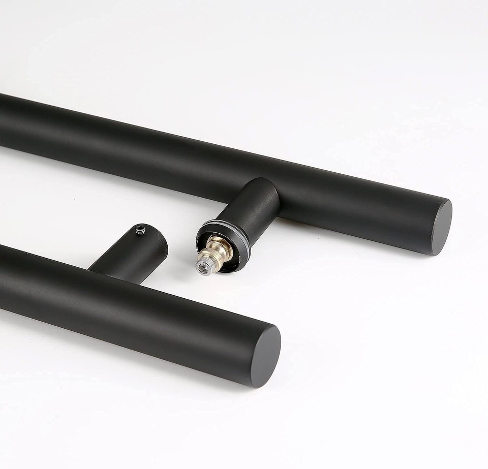 Entry Door Pull Handle Black Entrance Modern RoundLong stainless steel ...