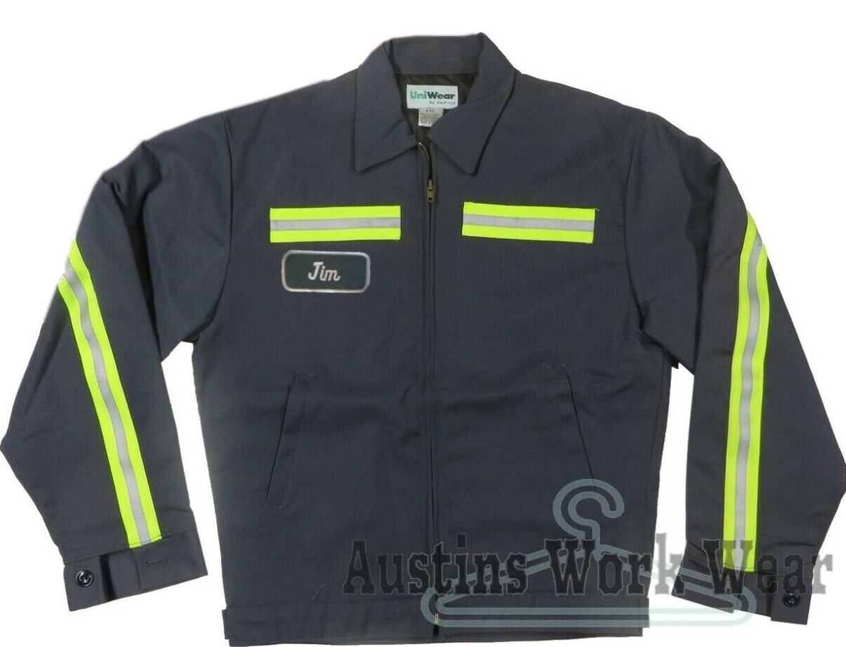 Work Jacket Hi-Vis Reflective Used Uniform Cintas Unifirst Lined ...