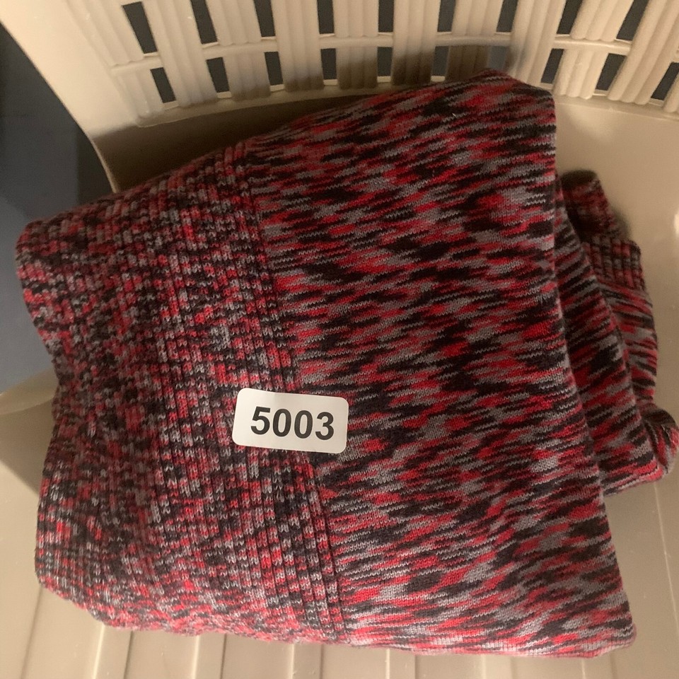 Relativity Shirt Womens Large Red Geometric Ladies Top Long Sleeve 100% ...