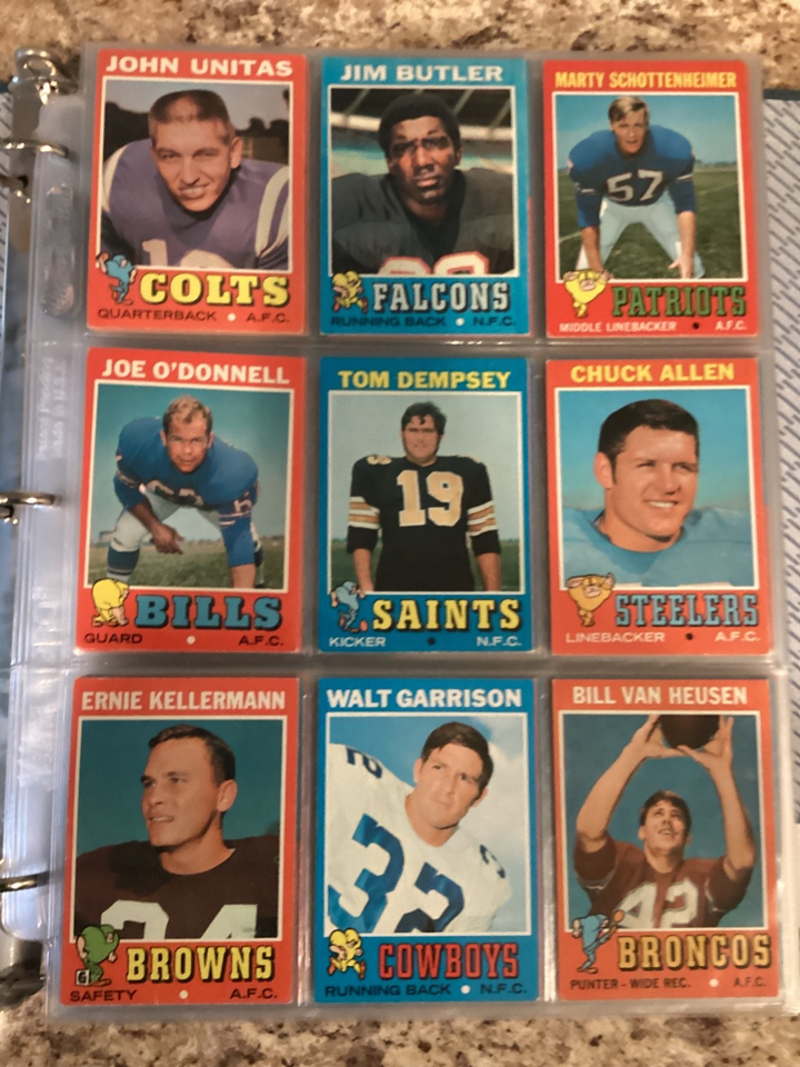 1971 Topps Football Complete Set 1-263 Terry Bradshaw Rookie Joe Greene ...