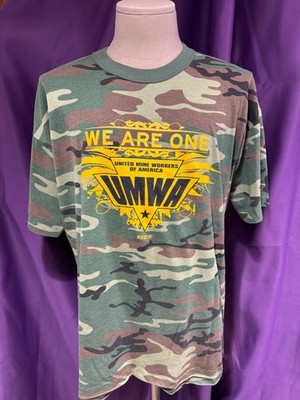 1980s Vintage UMWA United Mine Workers Union Camoflage RARE 50/50 T ...