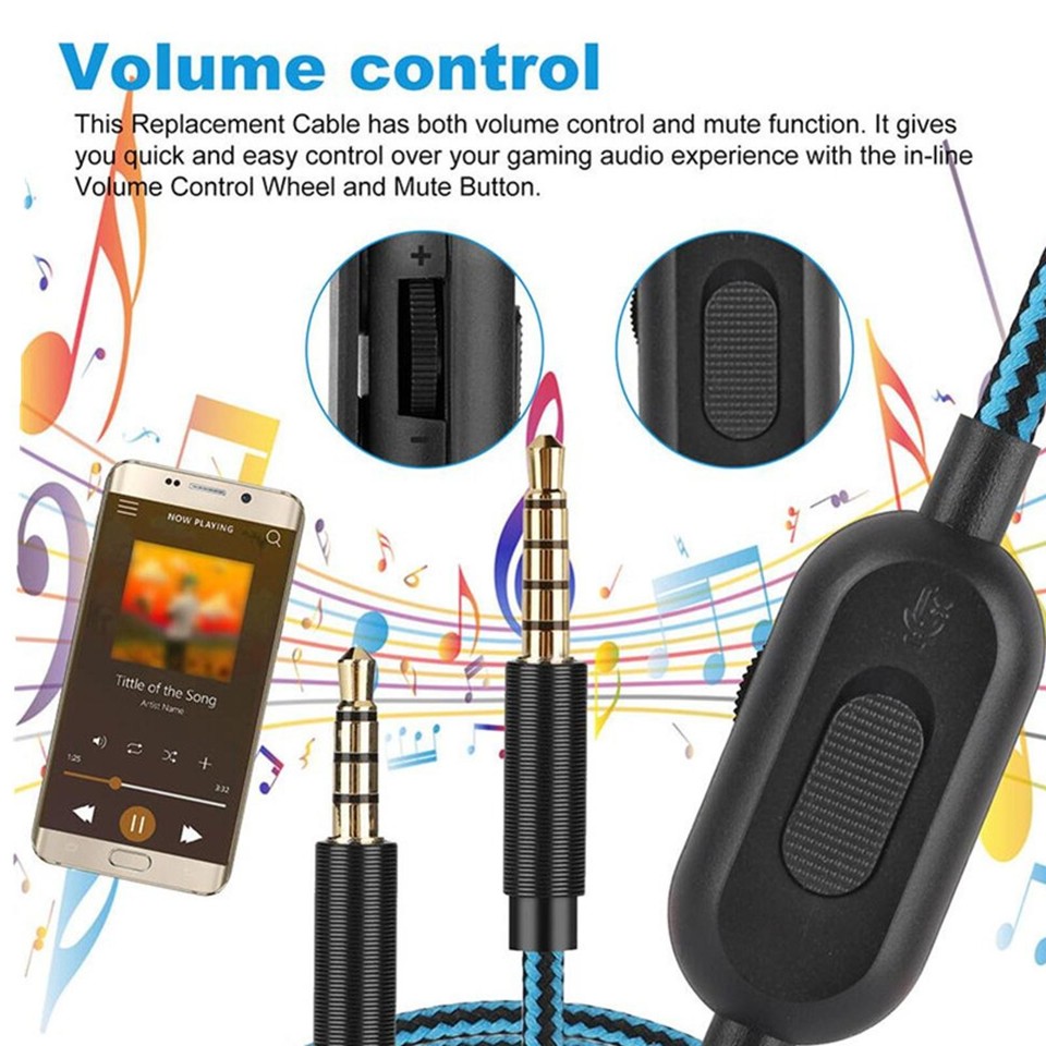 2M Audio 3.5mm Audio Cable Wire Cord For Astro A10 A40 A30 Gaming ...