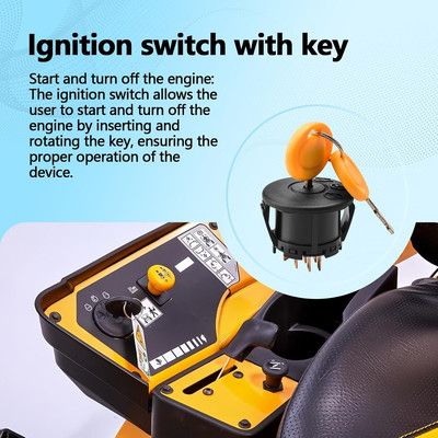 Ignition Switch with Key 3 Position 6 Pin Compatible with Cub Cadet ZT1 ...