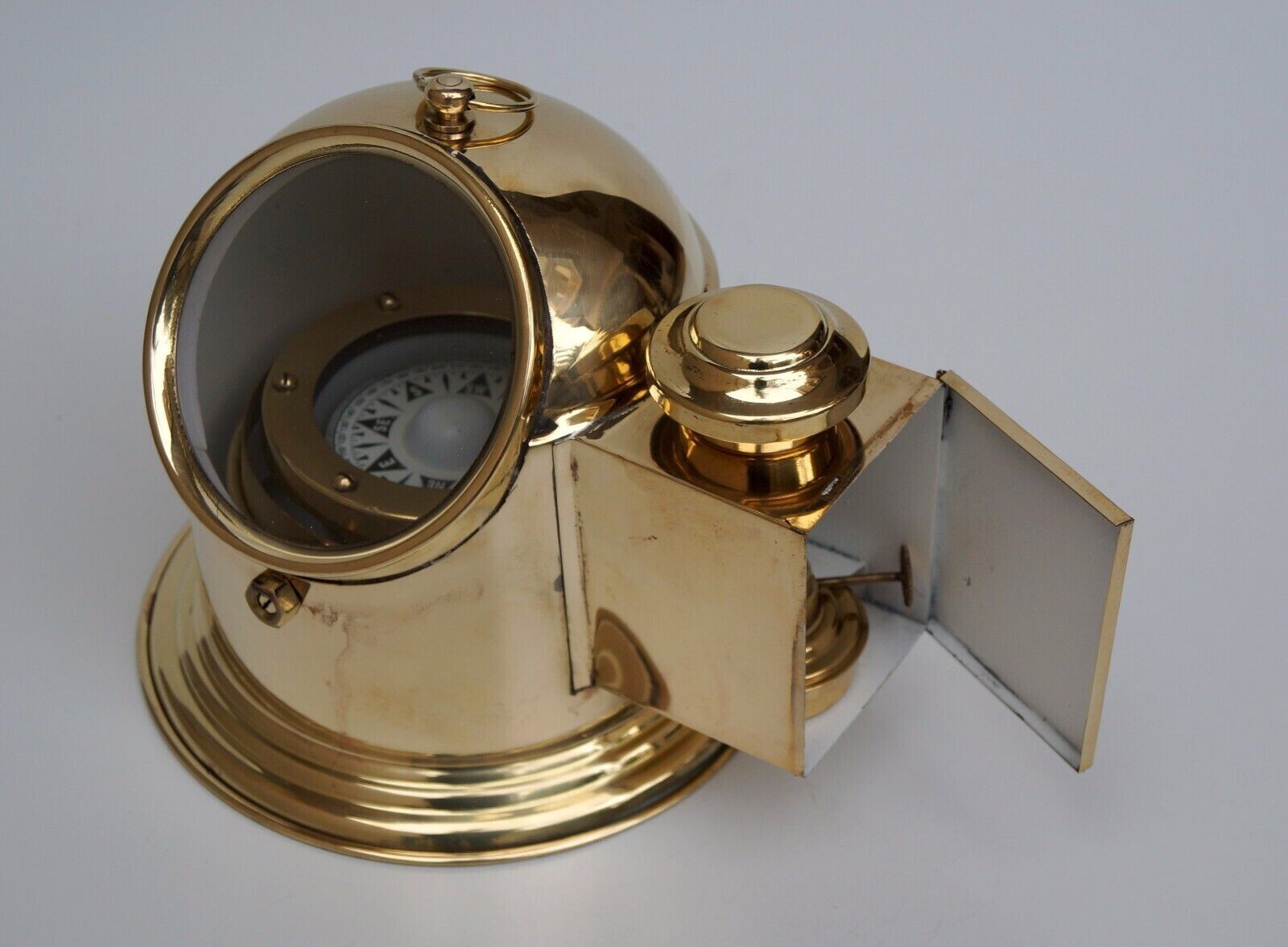 Vintage marine binnacle boat gimbal compass brass nautical ship ...