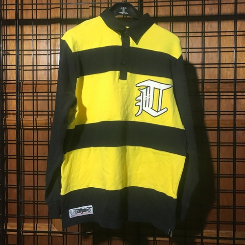 New Technine Rugby Long Sleeve T-Shirt with Collar Black & Yellow Size ...