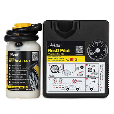 AirMan ResQ Pilot - Flat Tyre Repair Kit, with Compressor and Universal ...