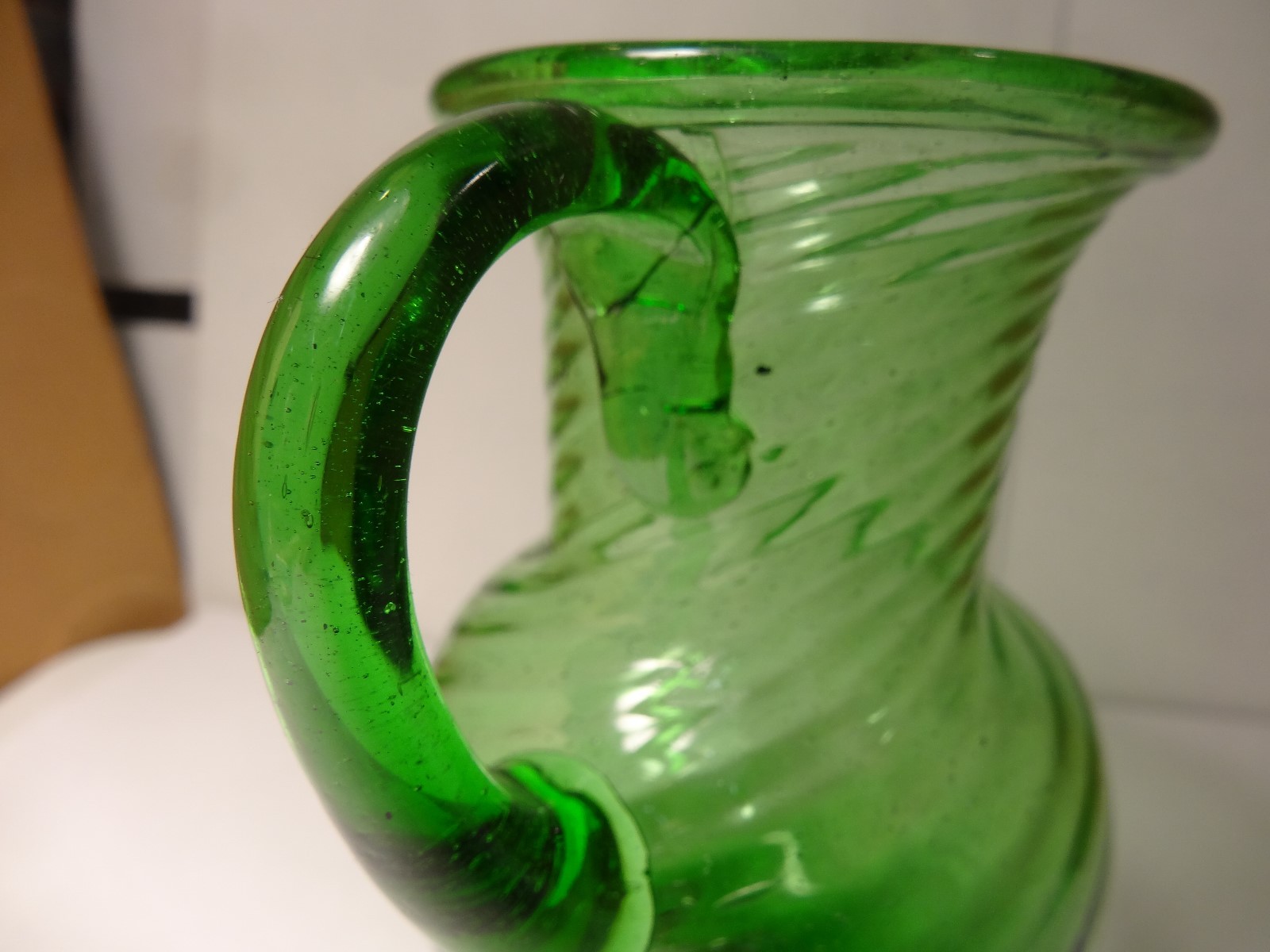 Blenko Mini Pitcher/Creamer, Green Twist Pattern, 4 1/4" Tall (Used/EUC ...