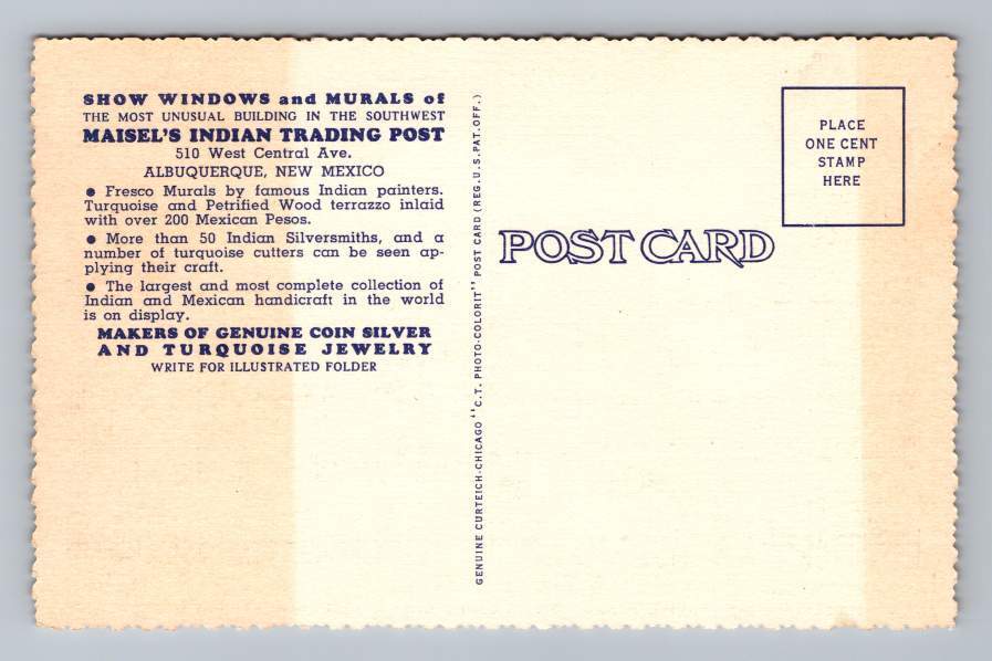 Maisel's Indian Trading Post ALBUQUERQUE New Mexico Linen Route 66 ...