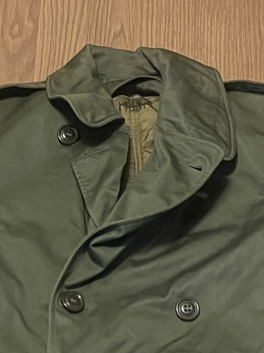 Vintage Military Trench Coat Mens Small Wool Liner Army Green OG 107 ...