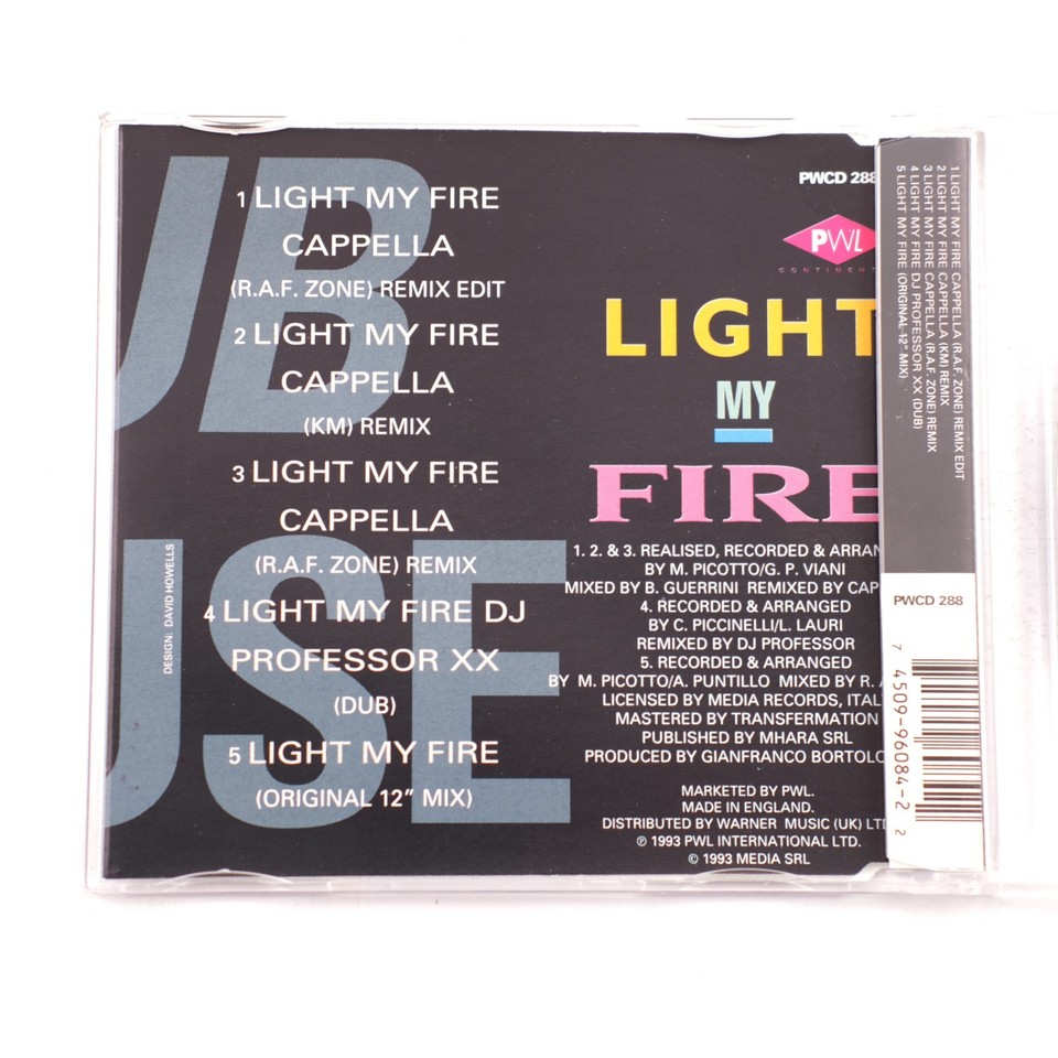 Club House Featuring Carl – Light My Fire (The Cappella Remixes) CD ...