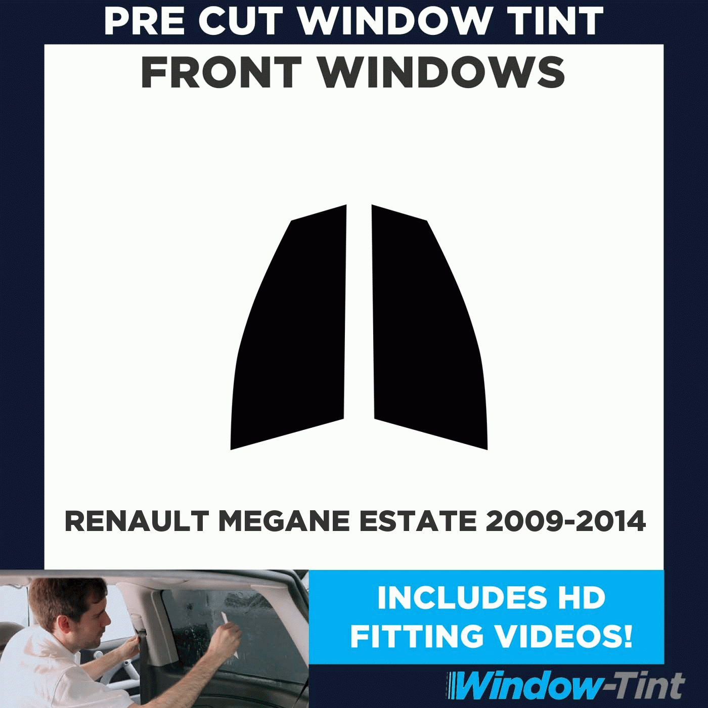 Pre Cut Car Window Tint for Renault Megane Estate 2009-14 Front Windows ...