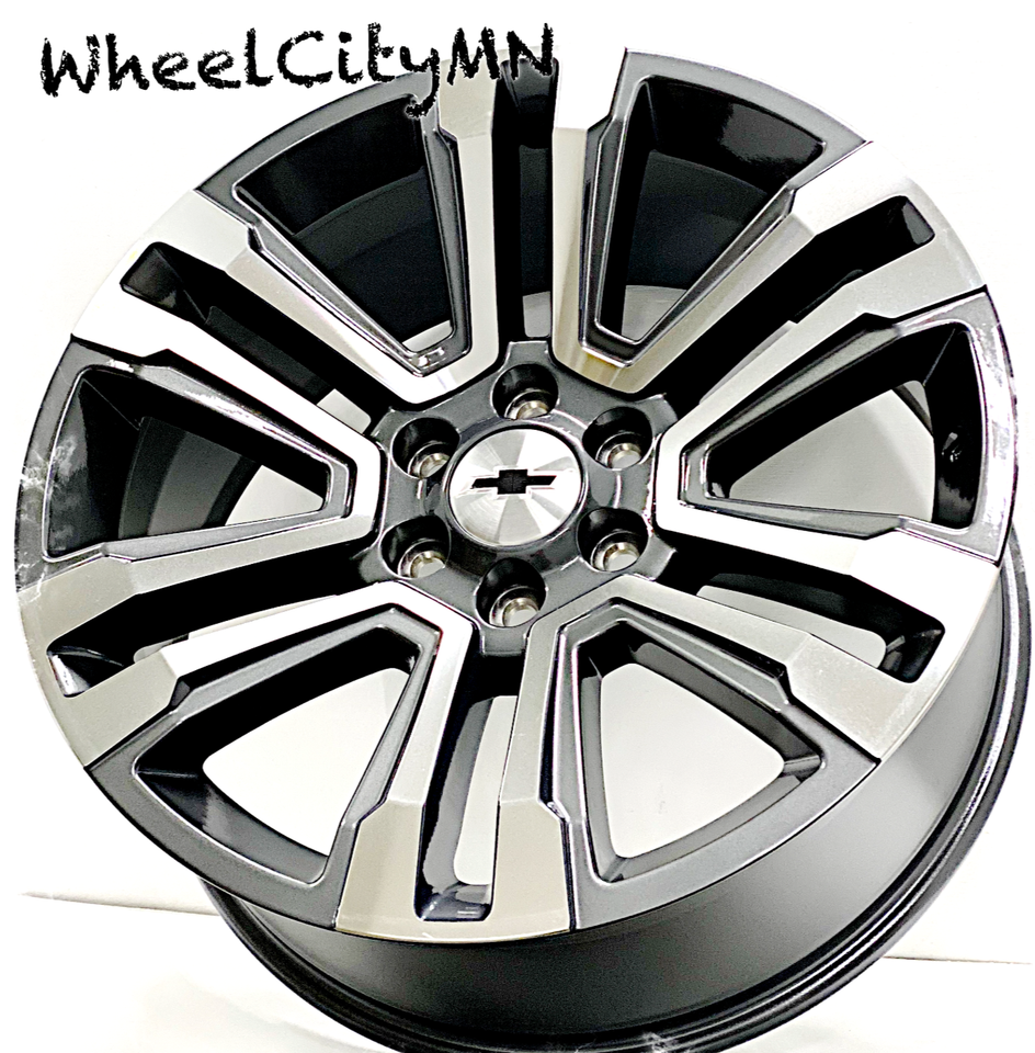 20" Gunmetal Machine OE Replica 5822 Wheels fits 2025 Chevy Tahoe ...