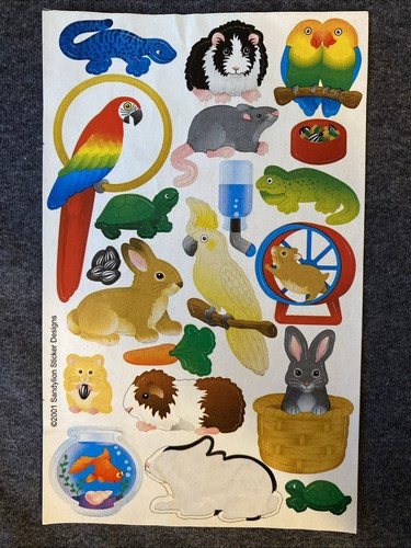Vintage PETS Sandylion PARTIAL Sticker Sheet Scrapbook Planner Craft ...