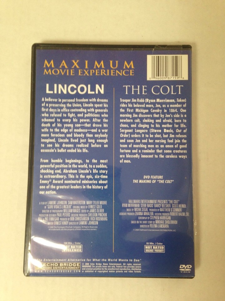 Gore Vidals Lincoln/The Colt (DVD, 2009) 96009871598| eBay