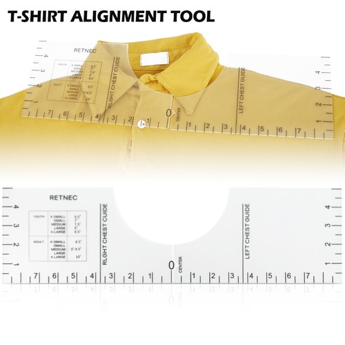 T-Shirt HTV Alignment Ruler Tool Guide Fabric Cutting Sewing Ruler ...