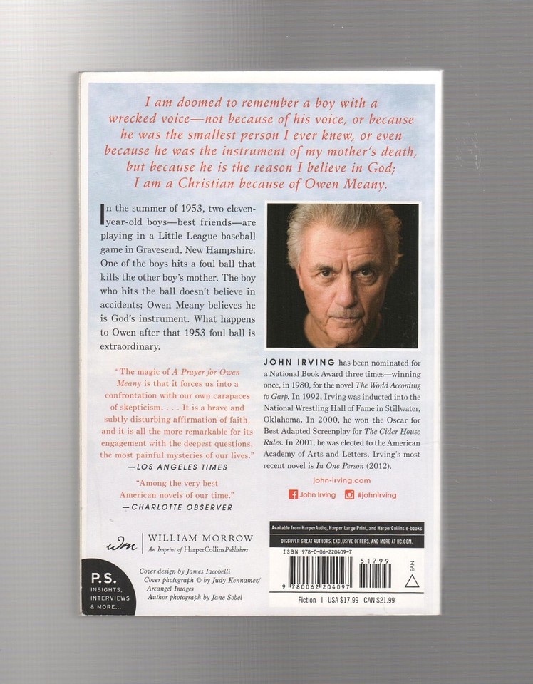 A PRAYER FOR OWEN MEANY by John Irving (2012 Trade PB) 9780062204097 | eBay