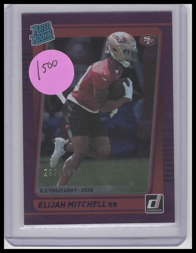 2021 Donruss #312 Elijah Mitchell Season Stat Line #/500 | eBay