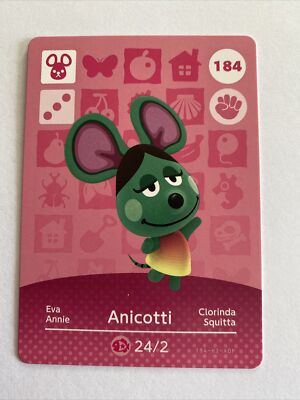 184 ANICOTTI Animal Crossing Amiibo Card #184 Authentic ACNH | eBay ...