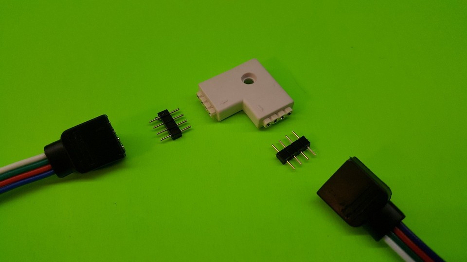 10 PACK --- part 4pin - "L" shape push pin corner connector LED Strip ...